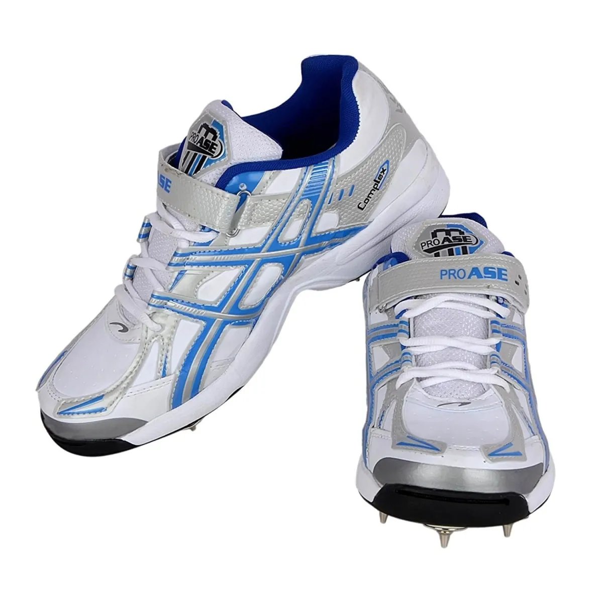 ProASE Complex Cricket Spikes Shoes - White/Blue