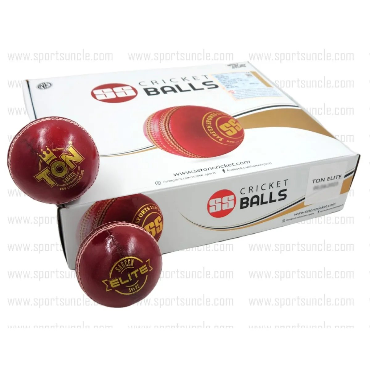 Buy SS Ton Elite Cricket Balls, Pack of 12 - Sportsuncle
